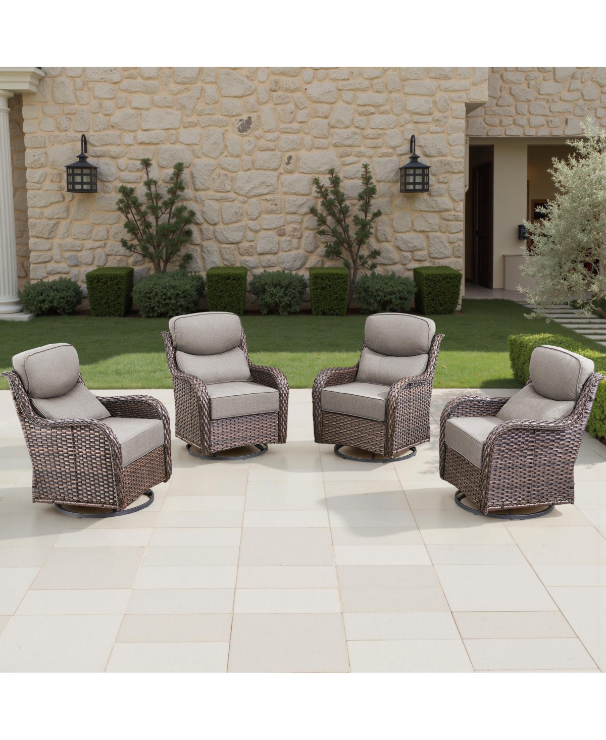 Click here for Pocassy Outdoor Swivel Rocker Patio Chairs Set of... prices