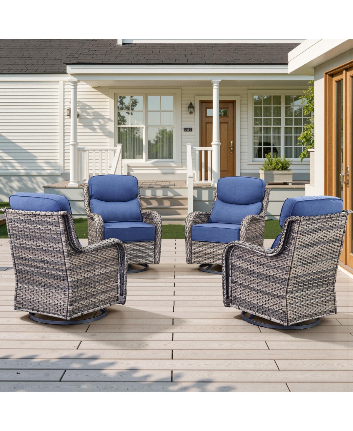 Click here for Pocassy Outdoor Swivel Rocker Patio Chairs Set of... prices