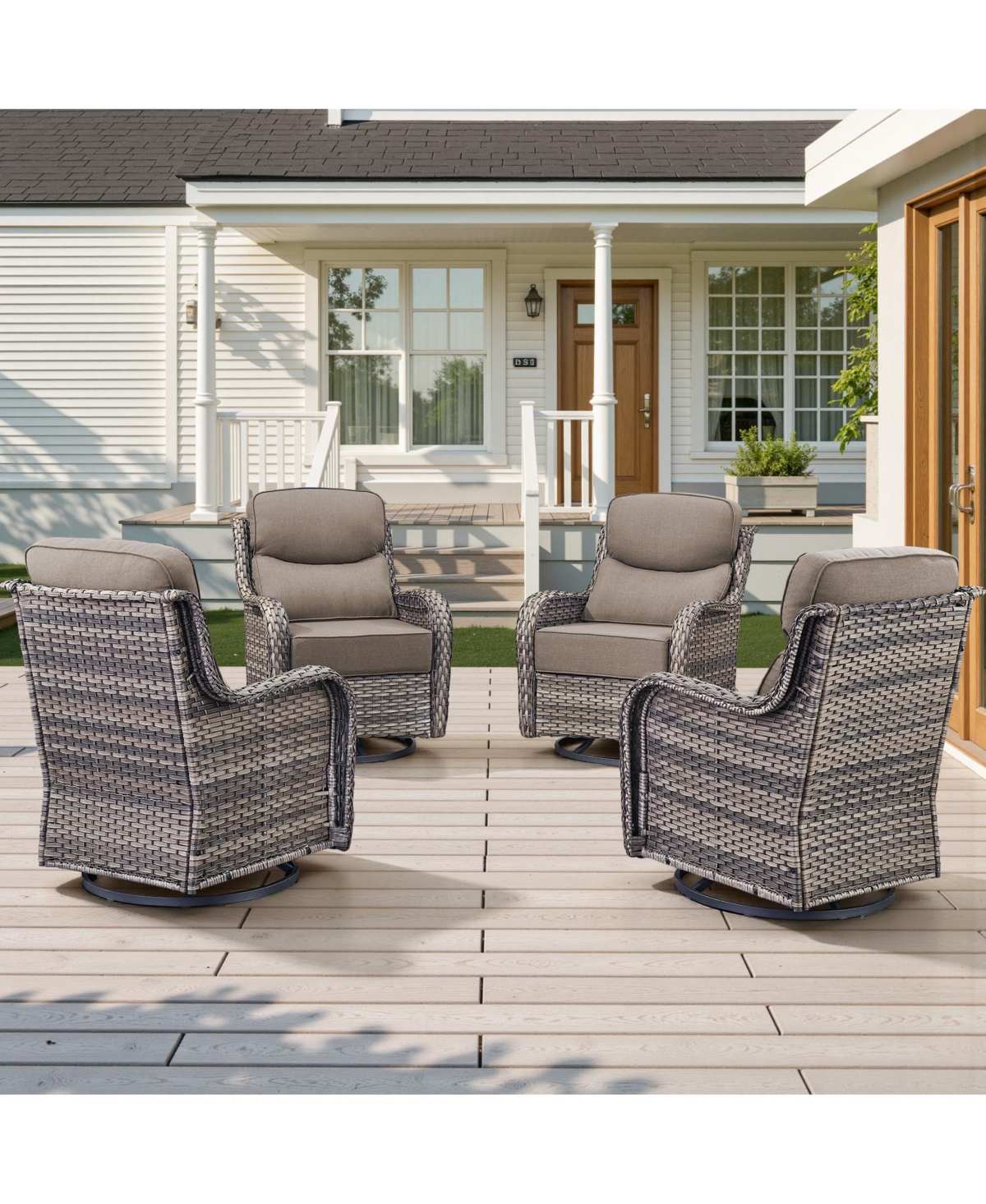 Click here for Pocassy Outdoor Swivel Rocker Patio Chairs Set of... prices