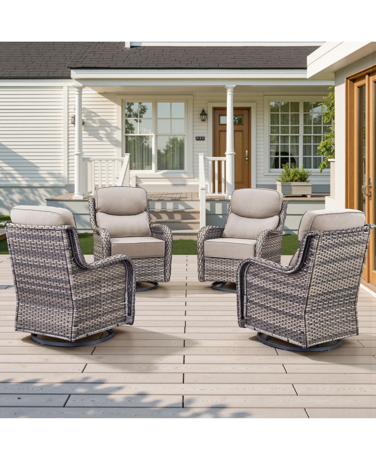 Click here for Pocassy Outdoor Swivel Rocker Patio Chairs Set of... prices