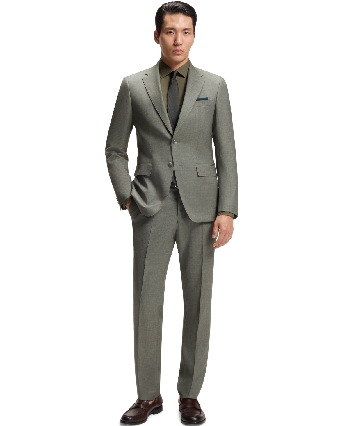 Click here for Boss by Hugo Boss Mens Patterned Stretch Wool Two-... prices