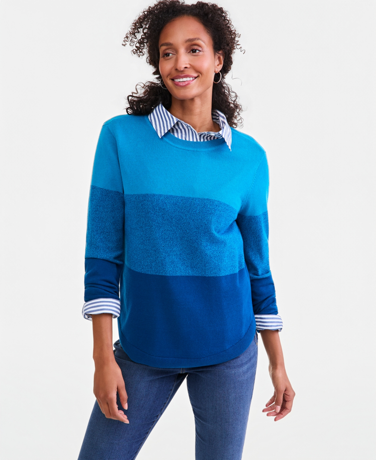Click here for Style & Co Petite Crewneck Cotton Sweater  Macys E... prices