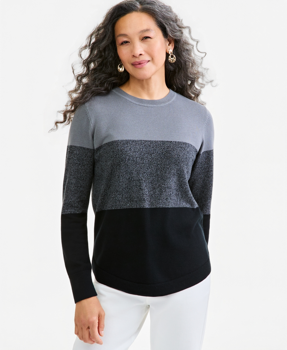 Click here for Style & Co Petite Crewneck Cotton Sweater  Macys E... prices
