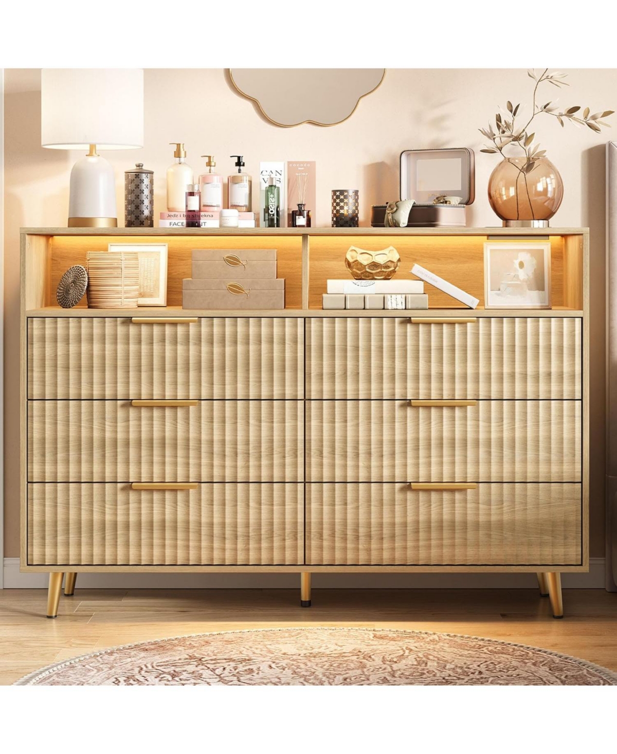 Click here for gaomon 6 Drawers Dresser for Bedroom  53.9 Wide Dr... prices