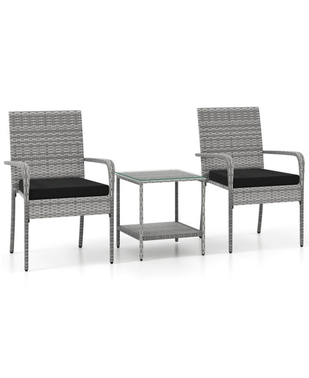 Click here for Gouun 3-Piece Rattan Patio Set with Cushioned Chai... prices