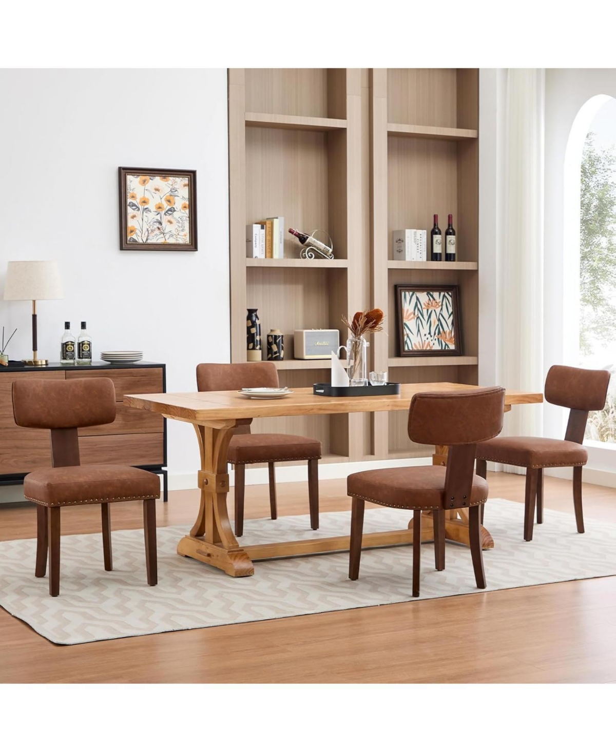 Click here for gaomon Set of 4 Modern Leather Upholstered Dining... prices