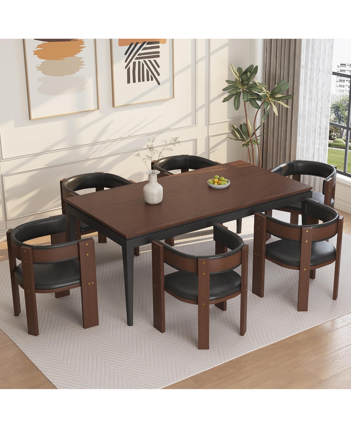 Click here for gaomon Set Of 6 Modern Pu Leather Upholstered Dini... prices