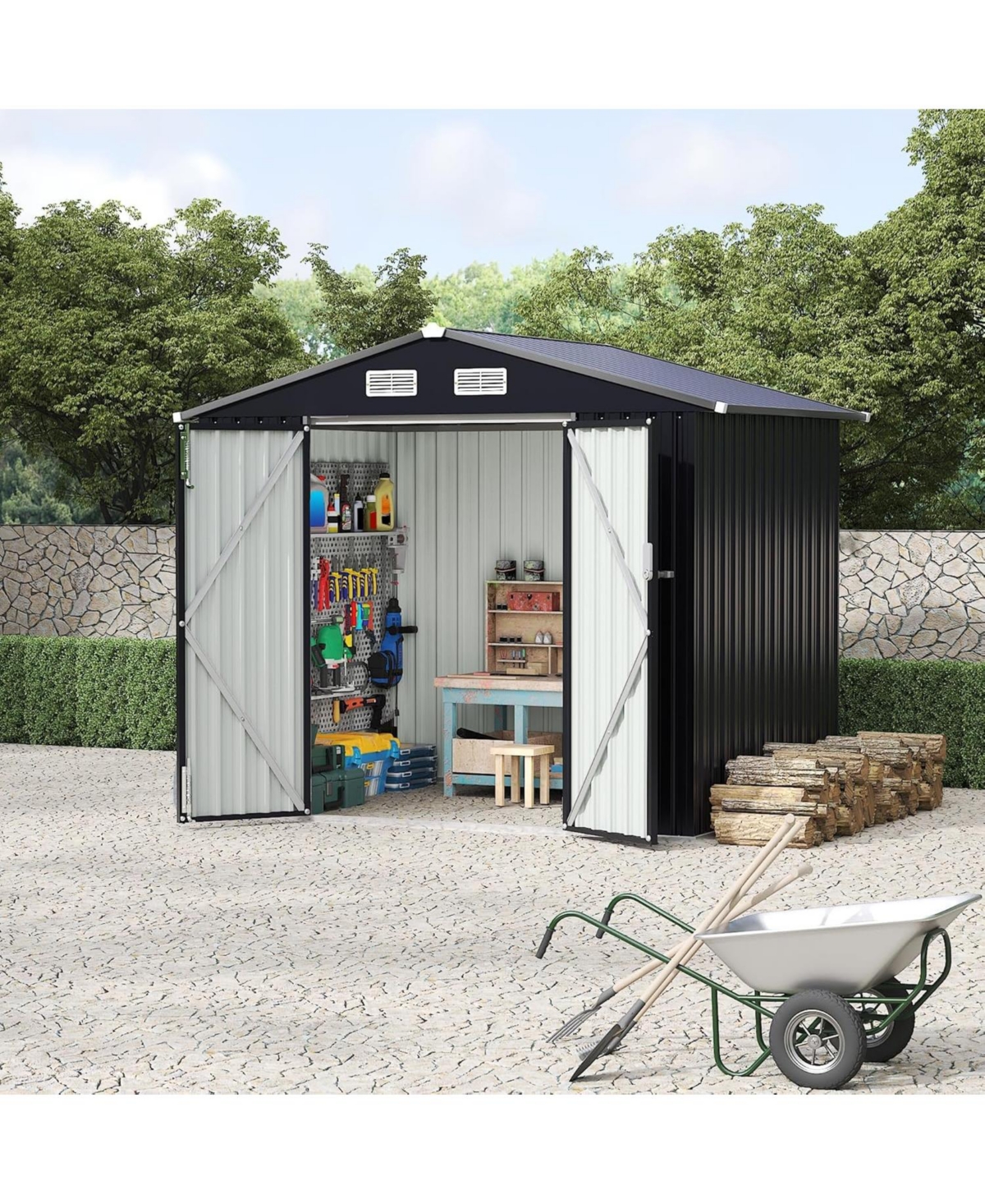 Click here for gaomon 6x8 Metal Outdoor Storage Shed  Backyard Ga... prices