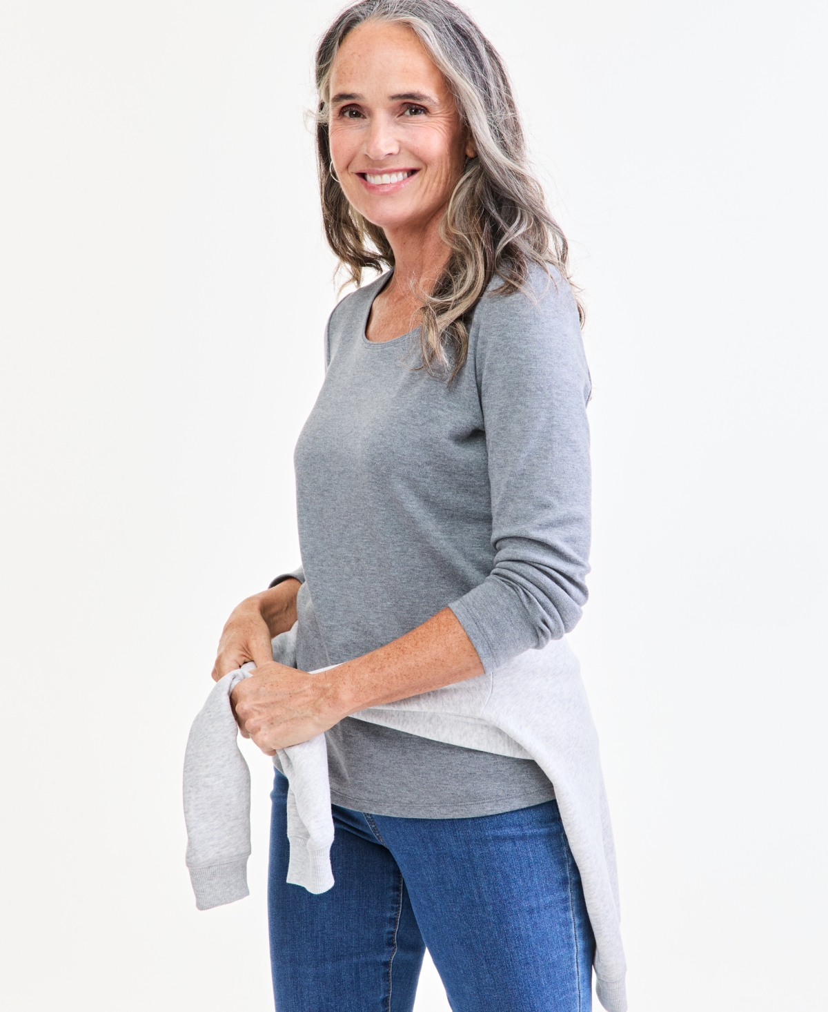 Click here for Style & Co Womens Cotton Long-Sleeve Scoop-Neck To... prices