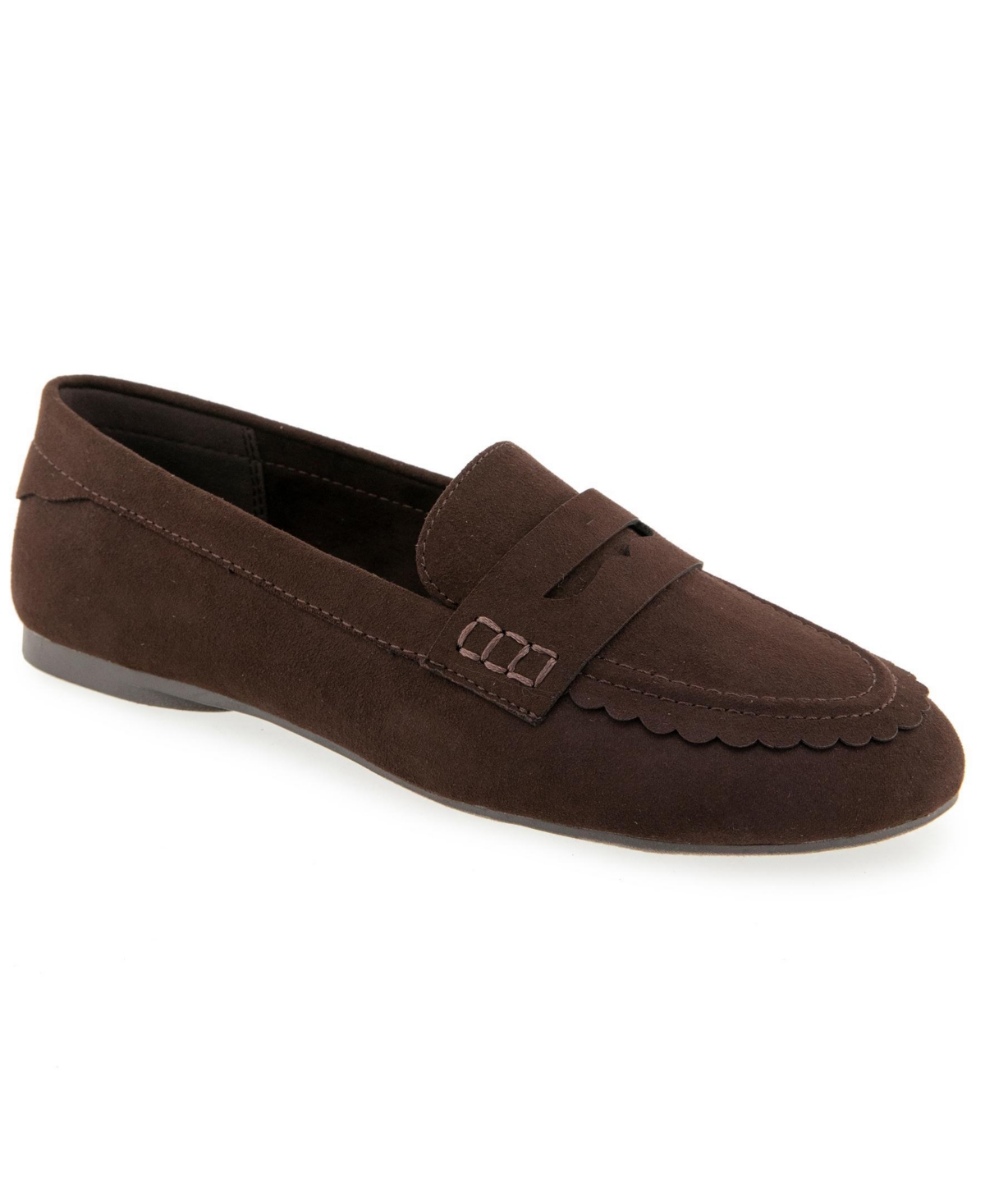 Click here for Kensie Womens Paola Scalloped Edge Loafer - Dark c... prices