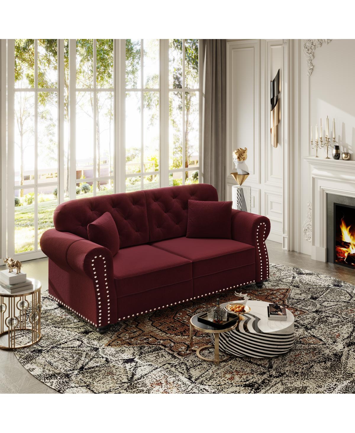 Click here for Streamdale Furniture 63 Velvet Chesterfield Sofa w... prices