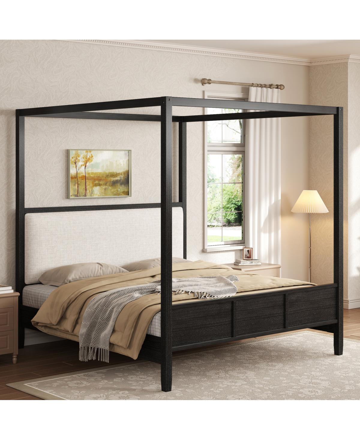 Click here for Streamdale Furniture Queen Canopy Platform Bed wit... prices