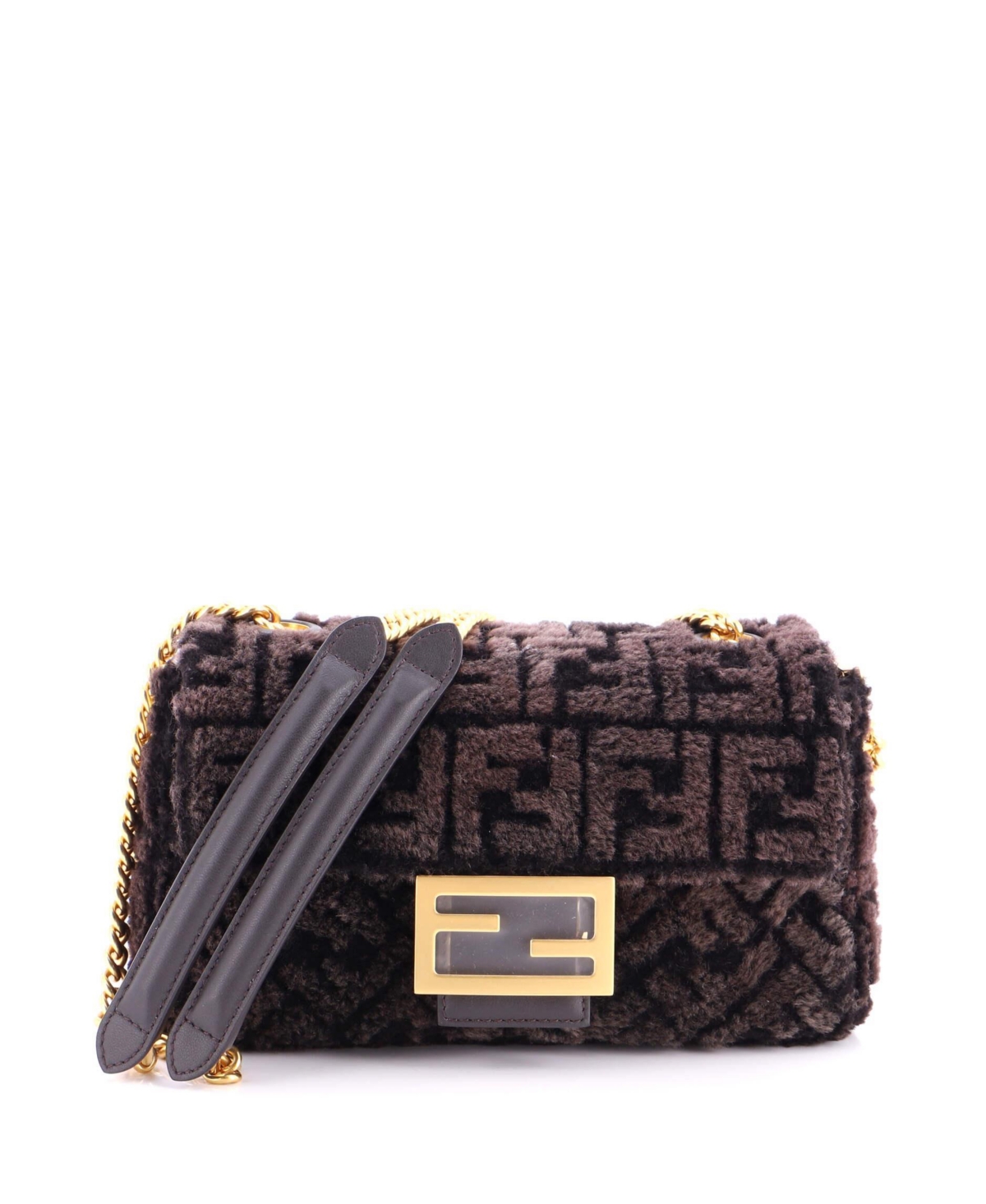 Click here for Pre-Owned Fendi Medium Midi Baguette Chain Bag Zuc... prices