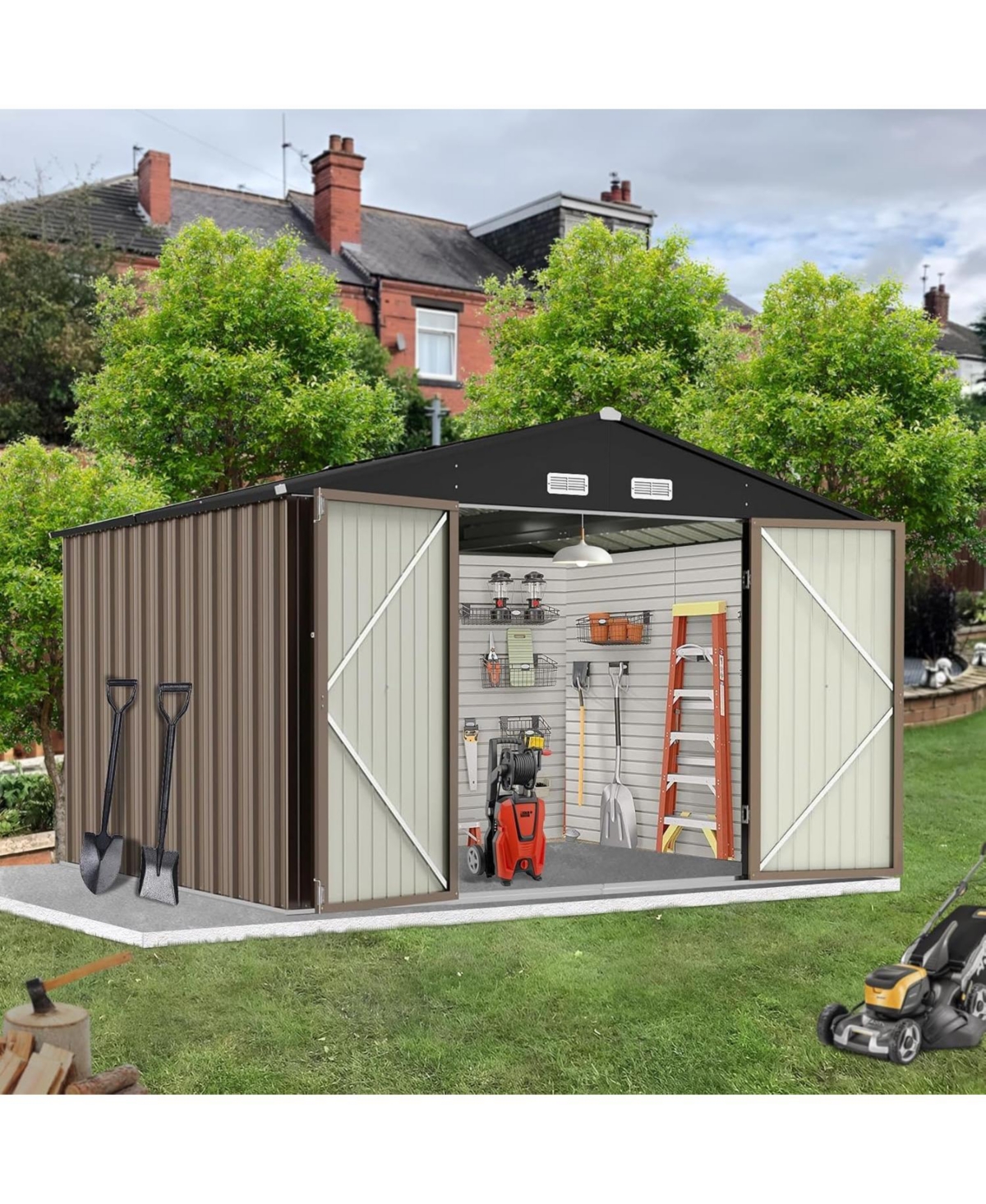 Click here for gaomon 8 x 10 Feet Metal Storage Shed  Galvanized... prices