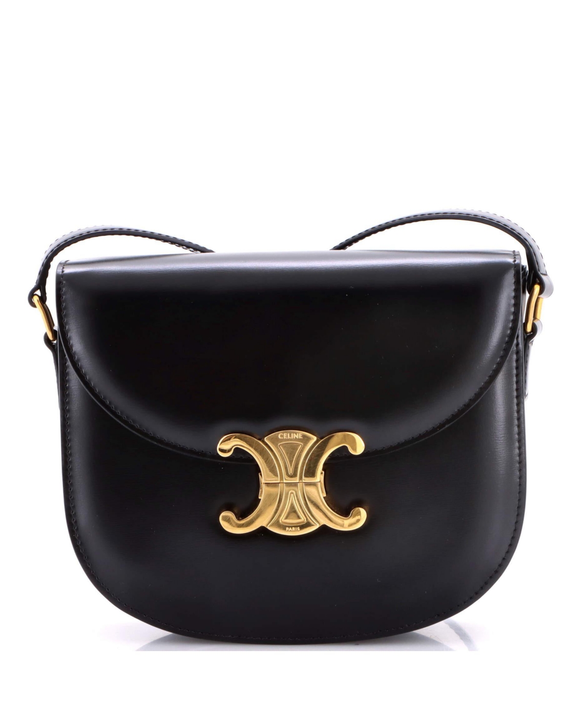 Click here for Pre-Owned Celine Triomphe Besace Clea Flap Bag Lea... prices