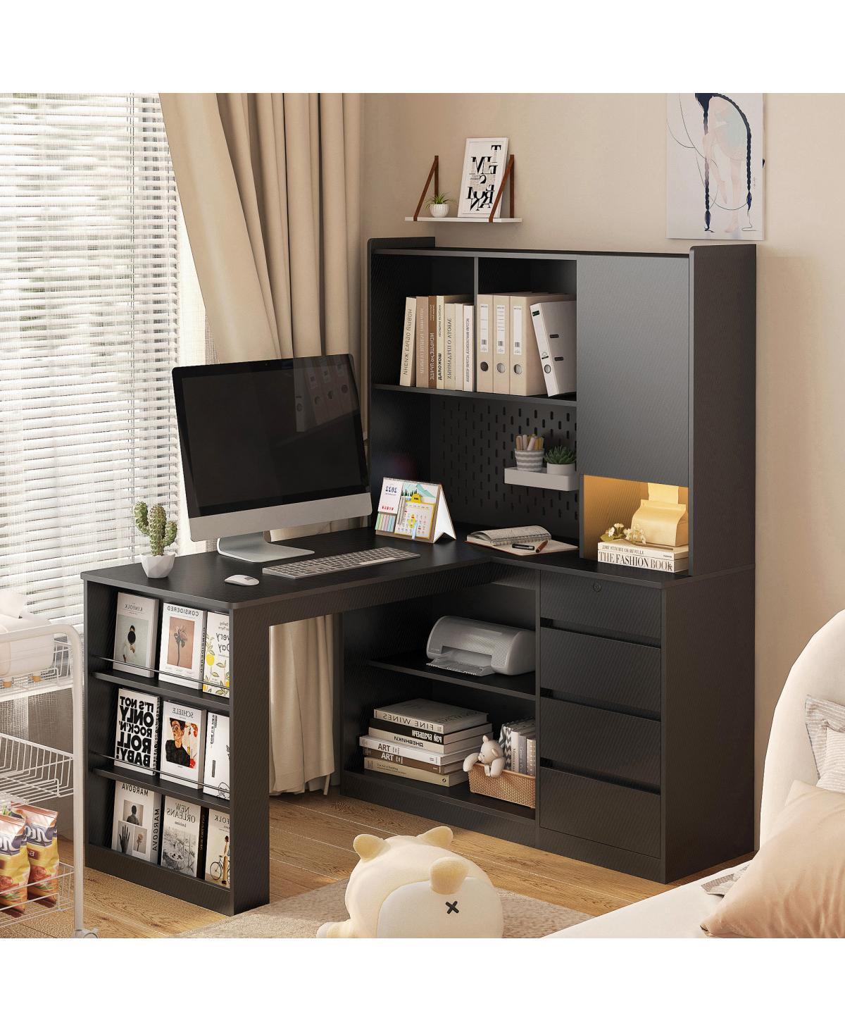 Click here for Streamdale Furniture L-Shaped Computer Desk with D... prices