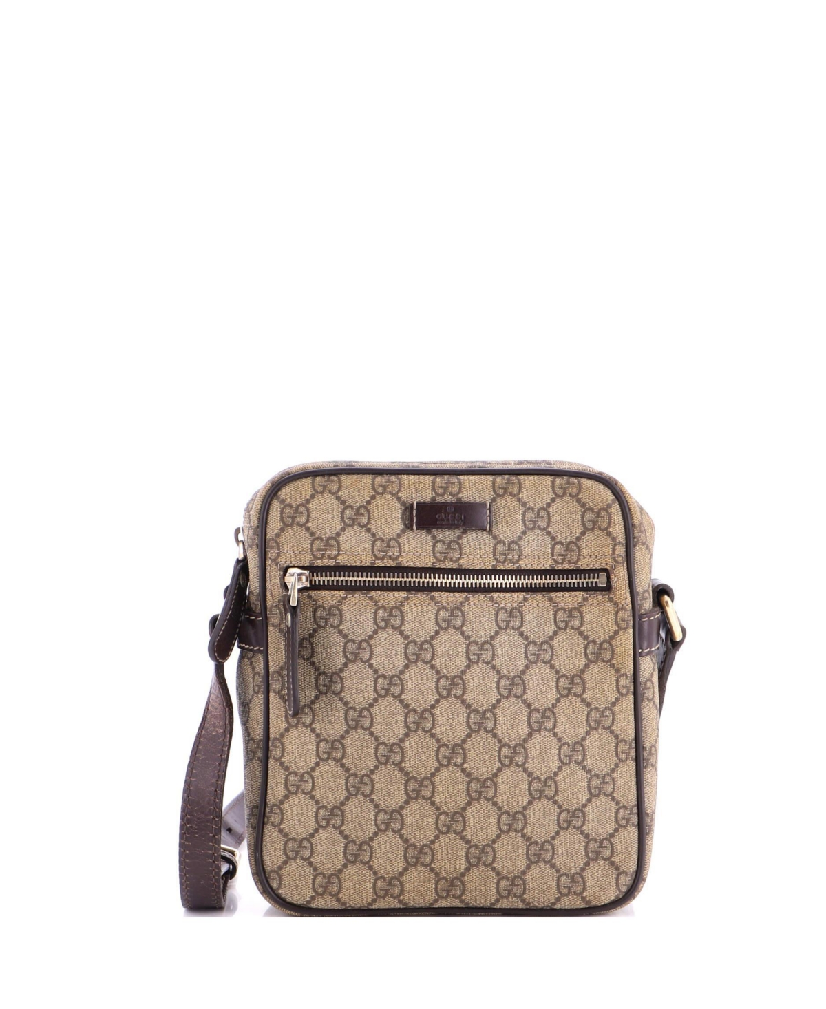 Click here for Pre-Owned Gucci Small Front Zip Messenger Gg Coate... prices