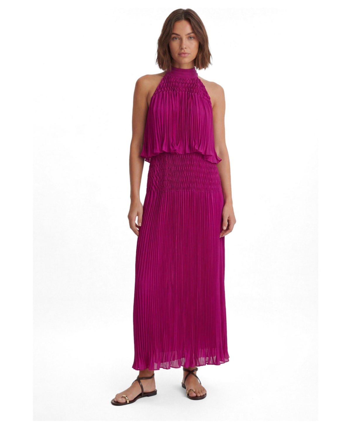 Click here for Karen Millen Womens Pleated Halter Neck Maxi Dress... prices