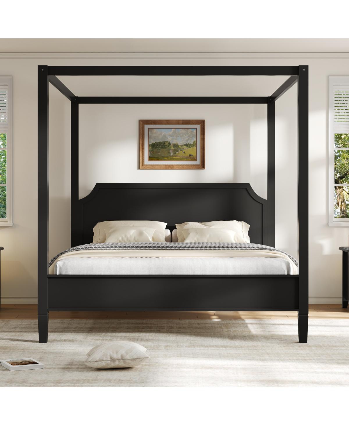 Click here for Streamdale Furniture King Size Wooden Canopy Platf... prices