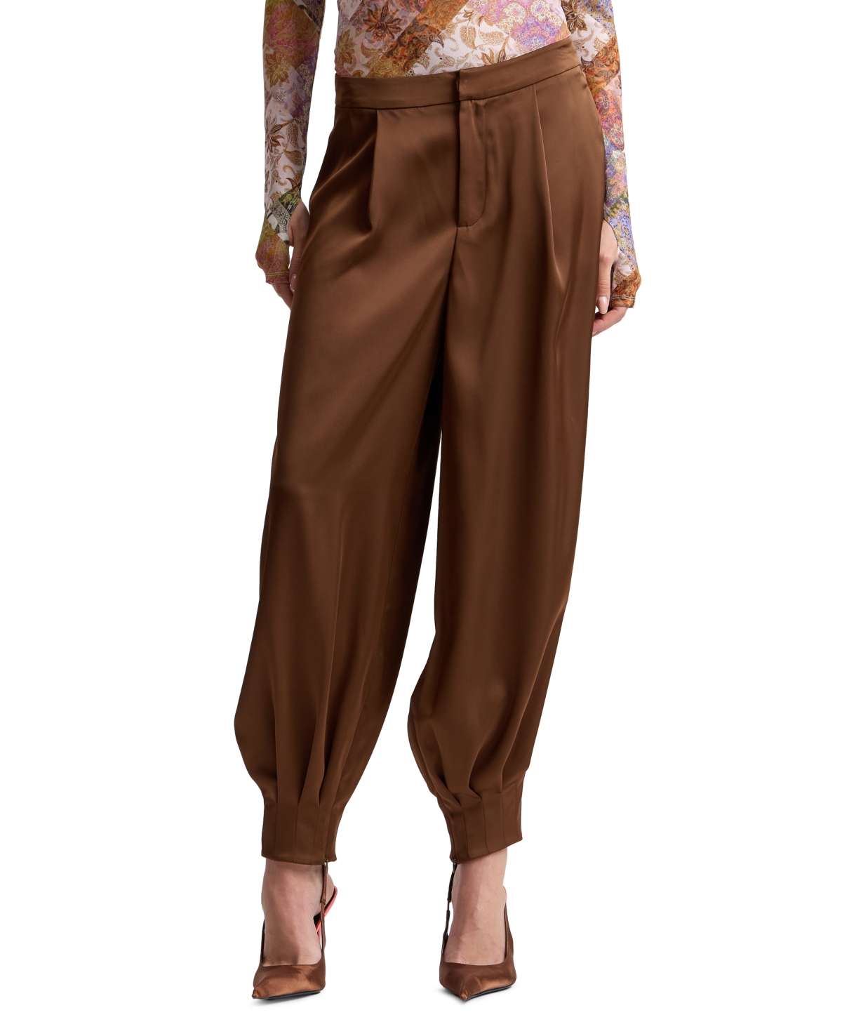 Click here for Avec Les Filles Womens Pleated Balloon Pants - Cho... prices