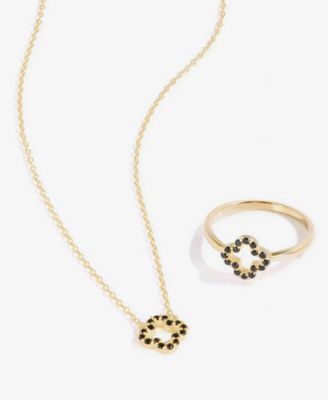 Click here for Giani Bernini Simulated Black Spinel Clover Jewelr... prices