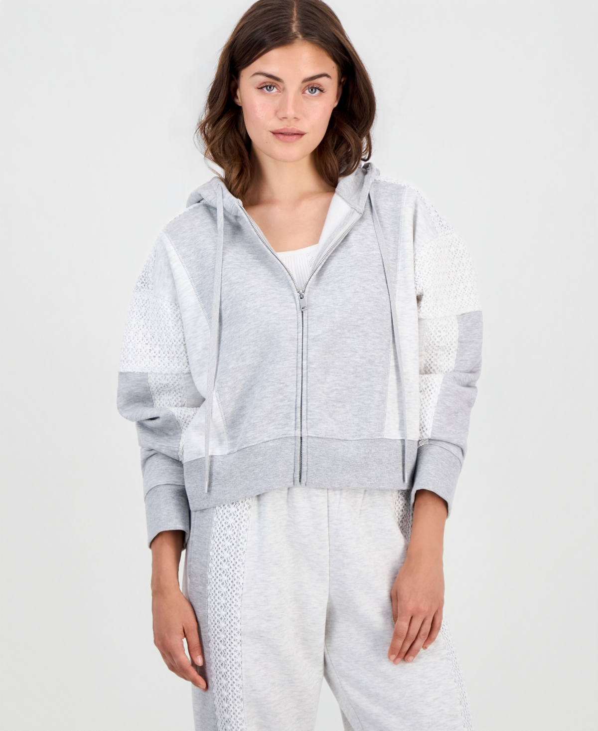 Click here for And Now This Petite Crochet-Trim Zip-Front Hoodie... prices