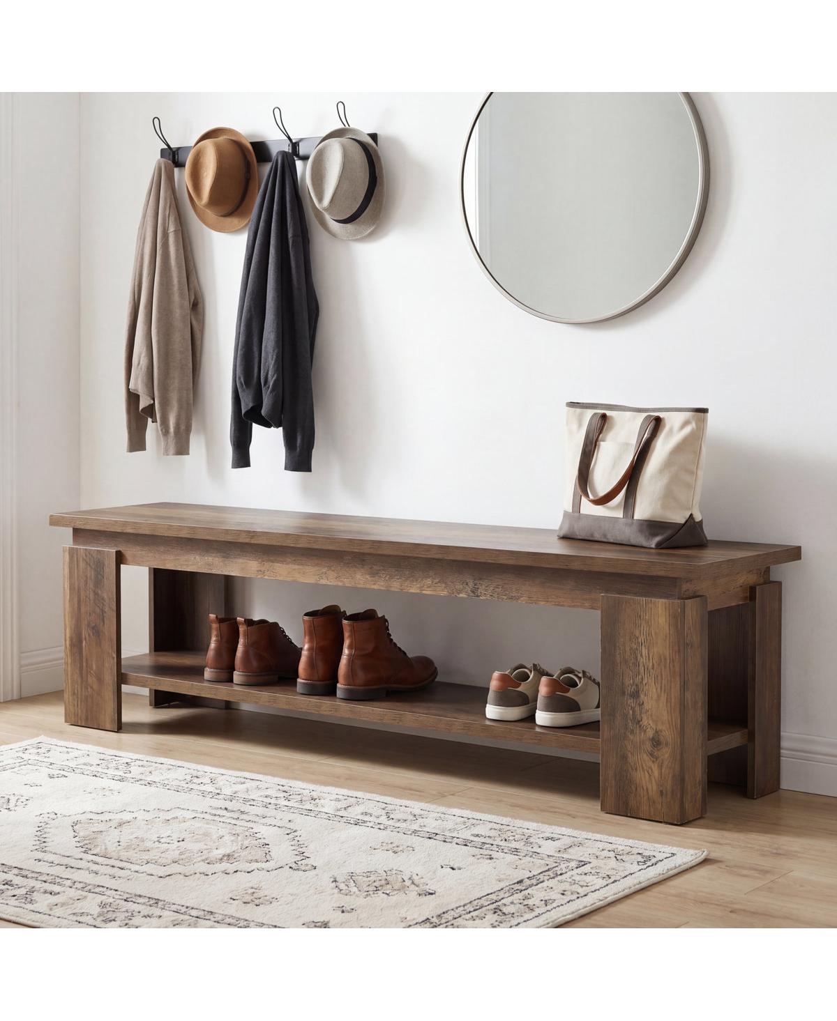 Click here for Tribesigns 63 Inch Entryway Bench With Storage She... prices