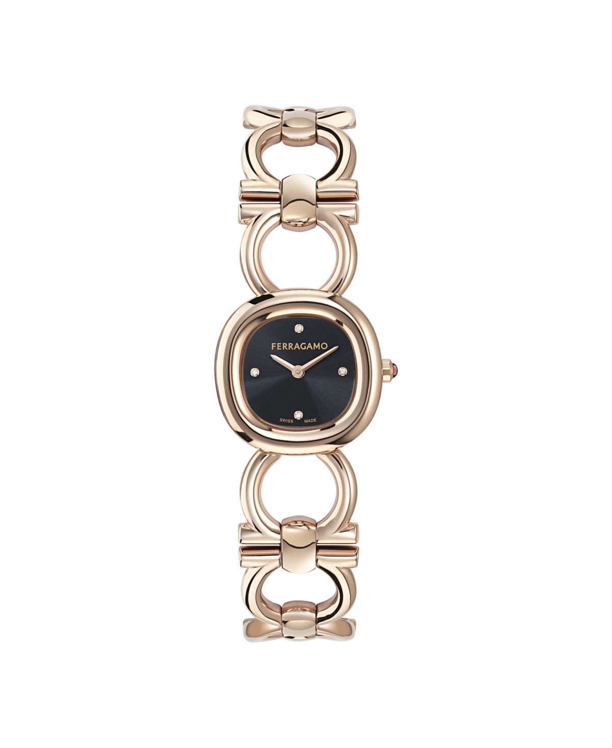 Click here for Ferragamo Womens Double Gancini Ip Rose Gold Stain... prices