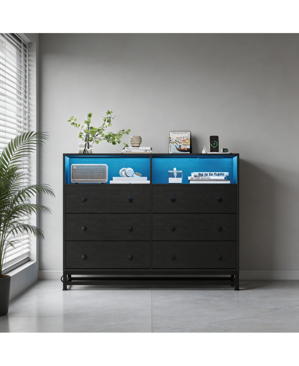 Click here for homfan 6-Drawer Storage Dresser with App Control L... prices