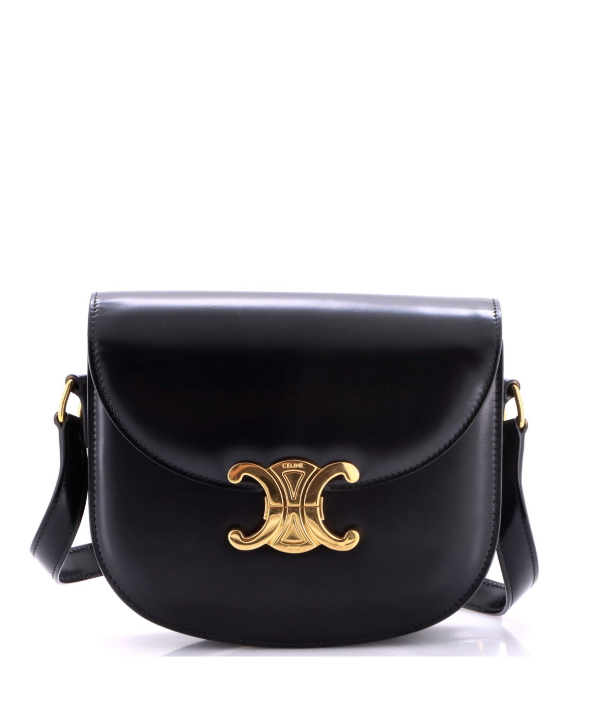 Click here for Pre-Owned Celine Triomphe Besace Clea Flap Bag Lea... prices
