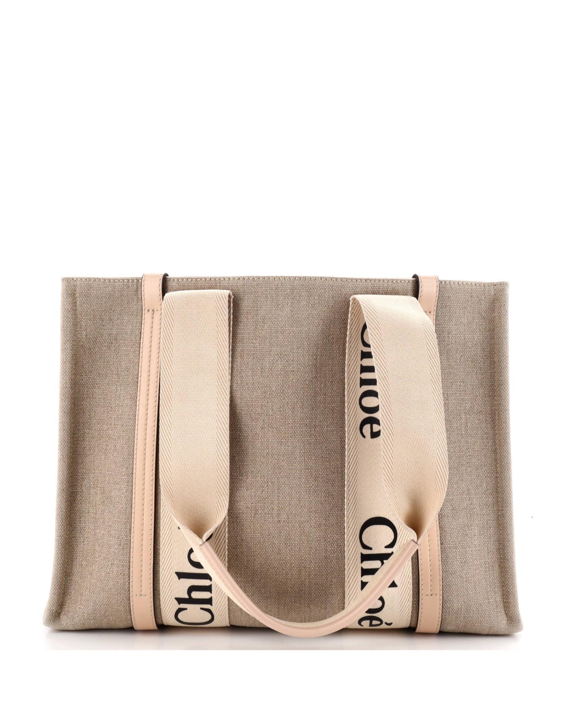 Click here for Pre-Owned Chloe Medium Woody Tote Canvas with Leat... prices