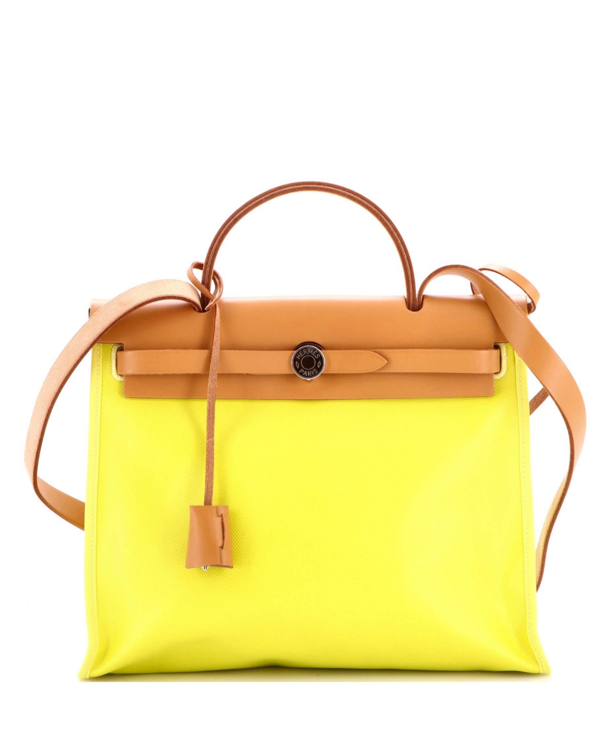 Click here for Pre-Owned HERMES 31 Herbag Zip Berline Vache Canva... prices