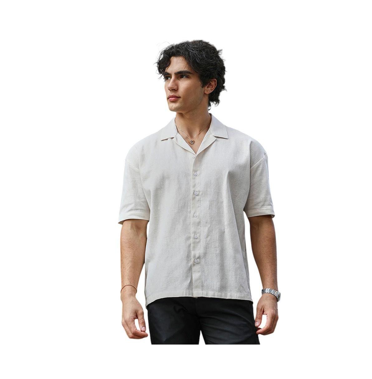 Click here for Campus Sutra Mens Solid Resort Oversized Shirt - I... prices