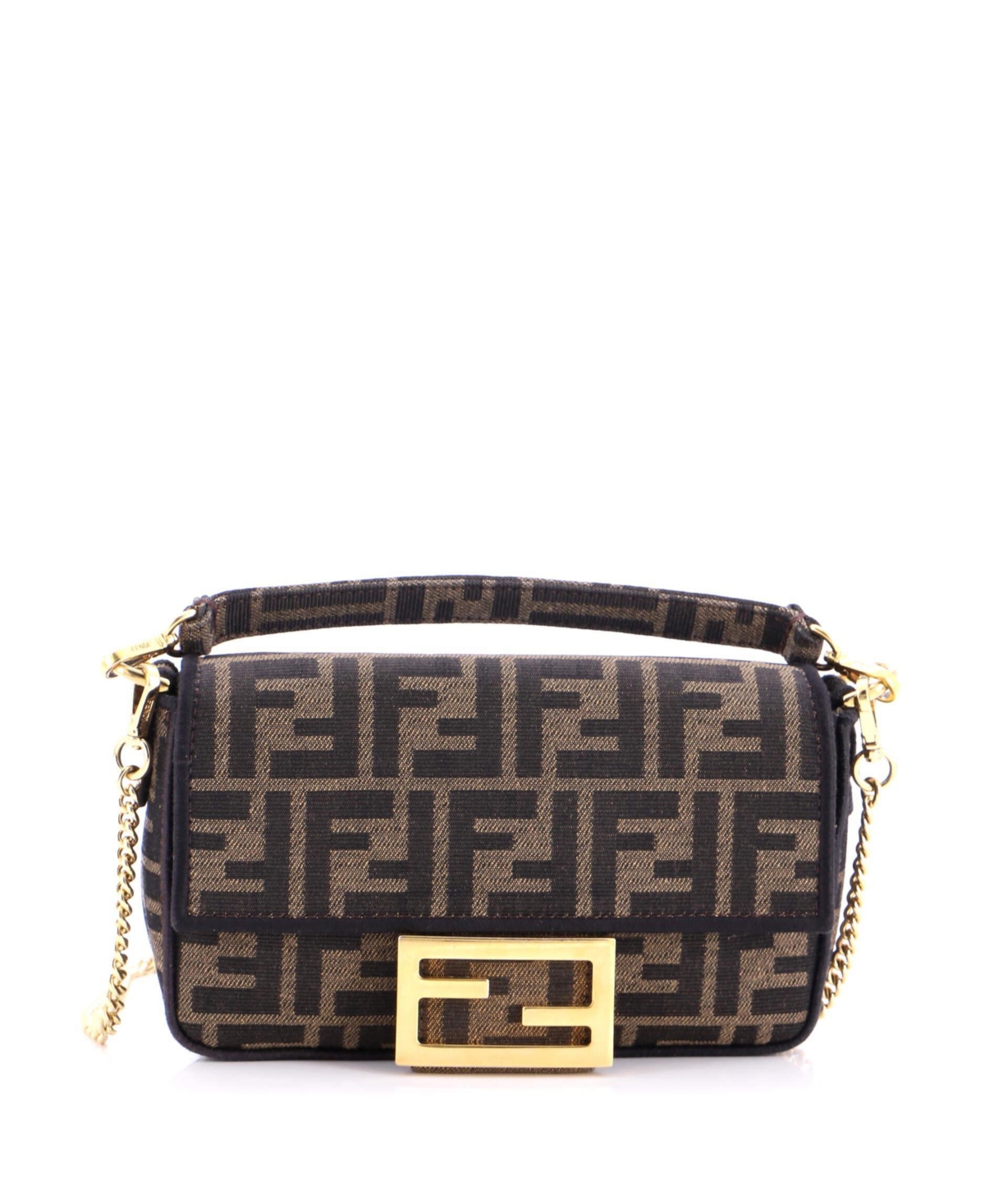 Click here for Pre-Owned Fendi Mini Baguette Nm Bag Zucca Canvas... prices