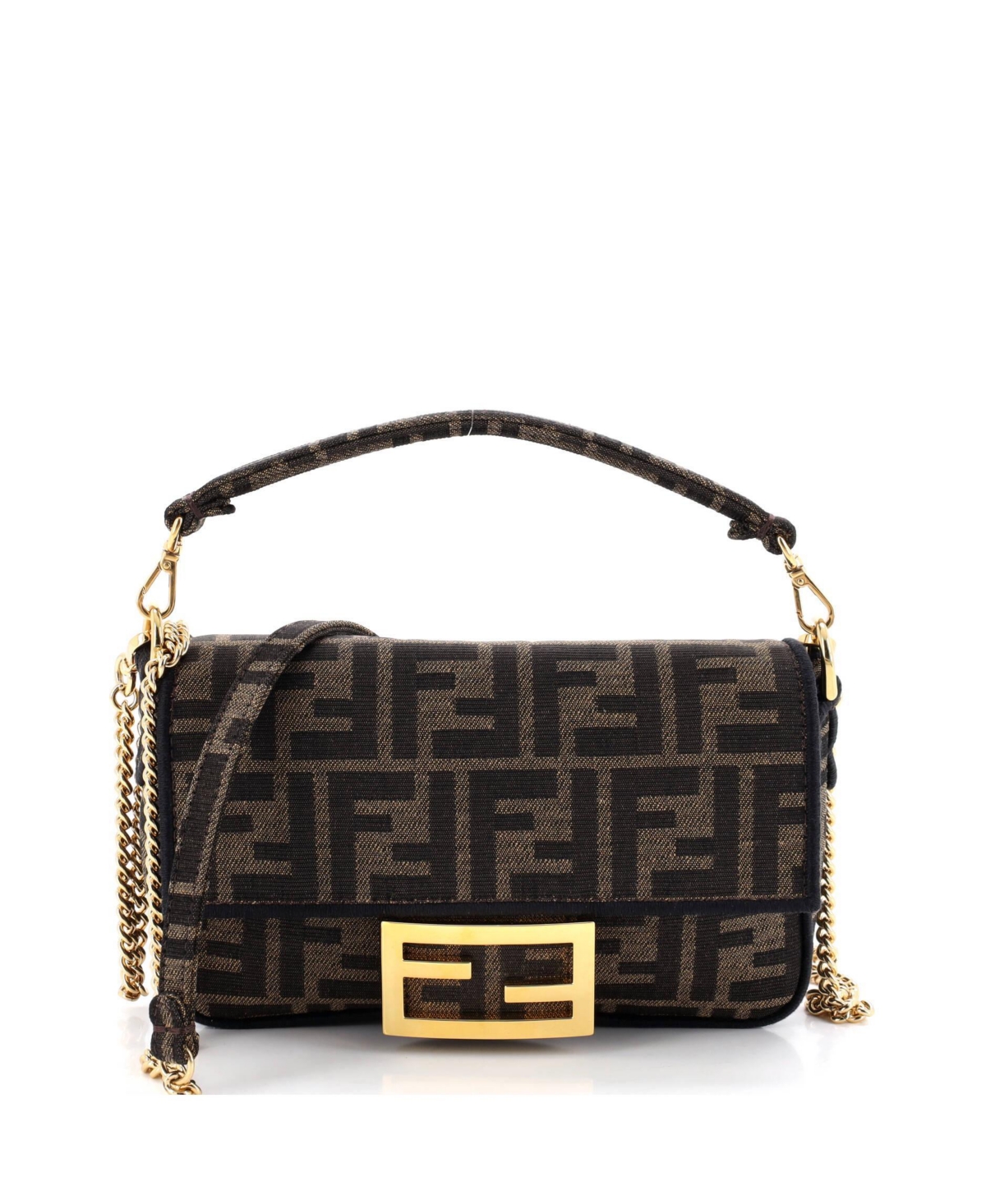 Click here for Pre-Owned Fendi Mini Baguette Nm Bag Zucca Canvas... prices