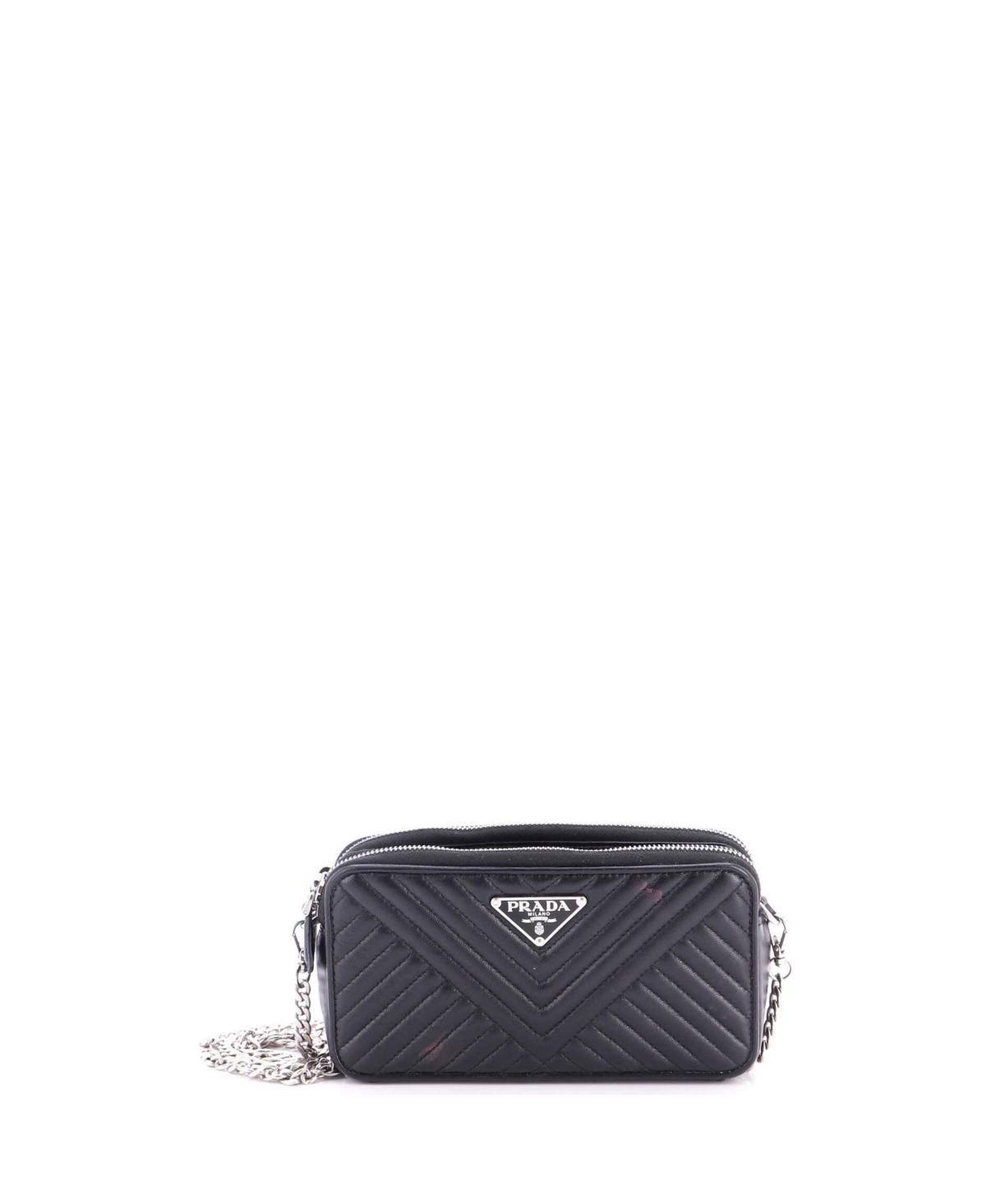Click here for Pre-Owned Prada Mini Double Zip Wallet on Chain Cr... prices