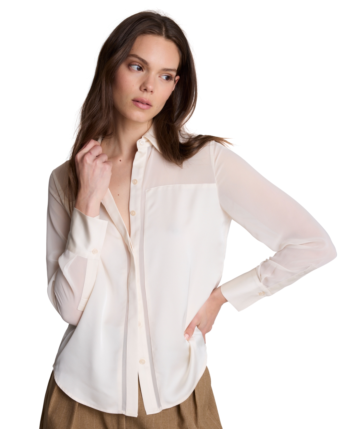 Click here for Kenneth Cole Womens Long-Sleeve Button Front Shirt... prices