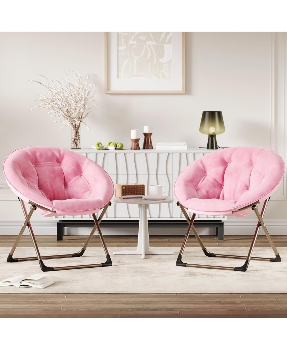 Click here for gaomon Saucer Chair  Comfy Chair Faux Fur Lounge M... prices