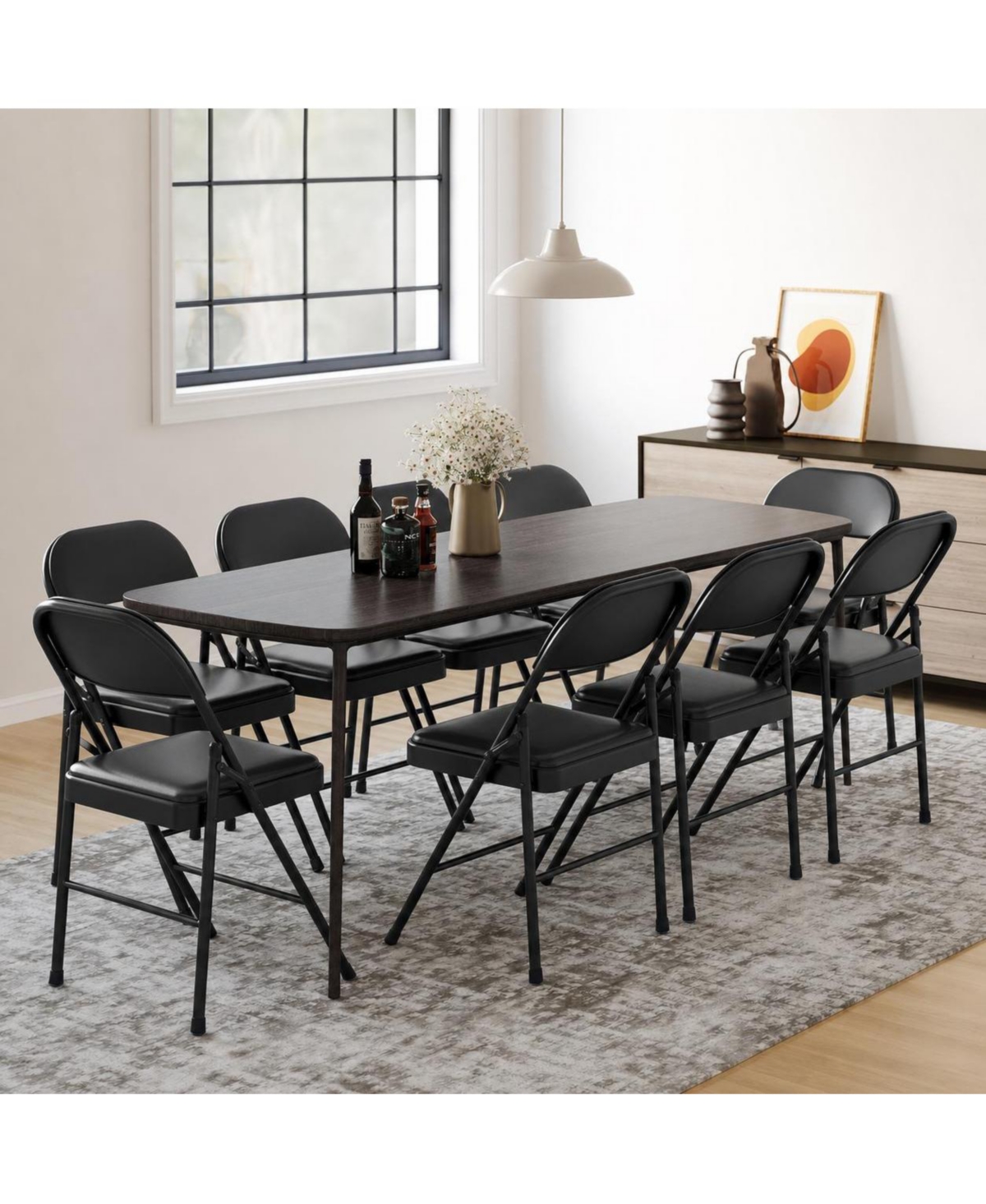 Click here for homfan Set of 8 Folding Chairs with Padded Seat -... prices
