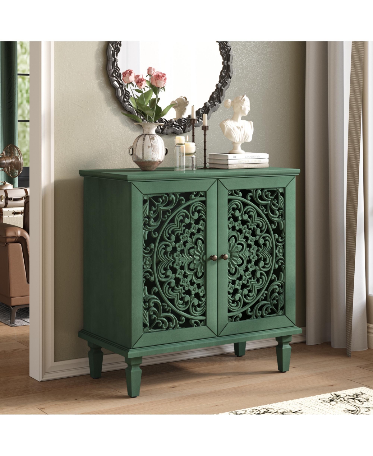 Click here for Clihome Vintage Carved Storage Cabinet with Solid... prices