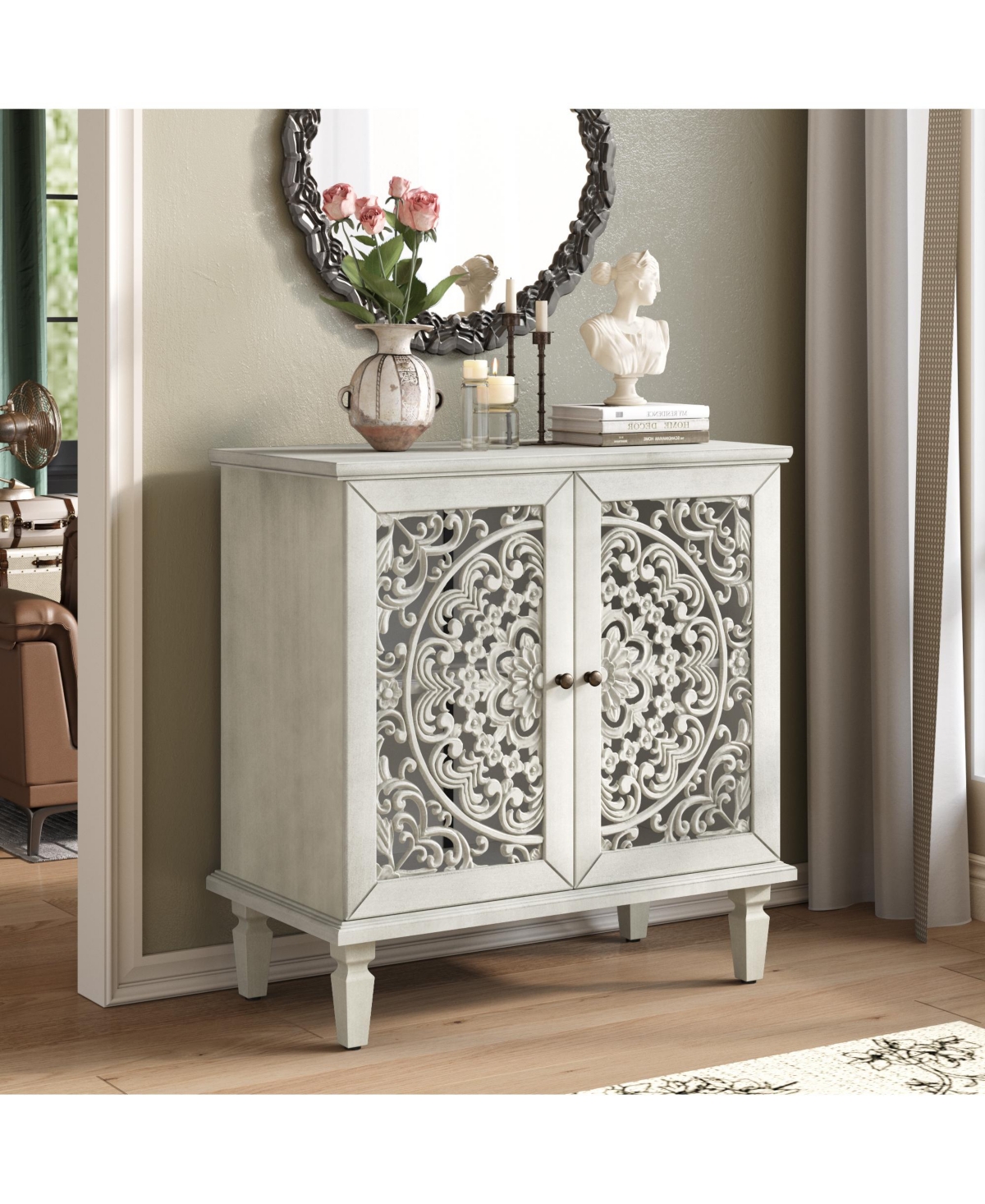 Click here for Clihome Vintage Carved Storage Cabinet with Solid... prices