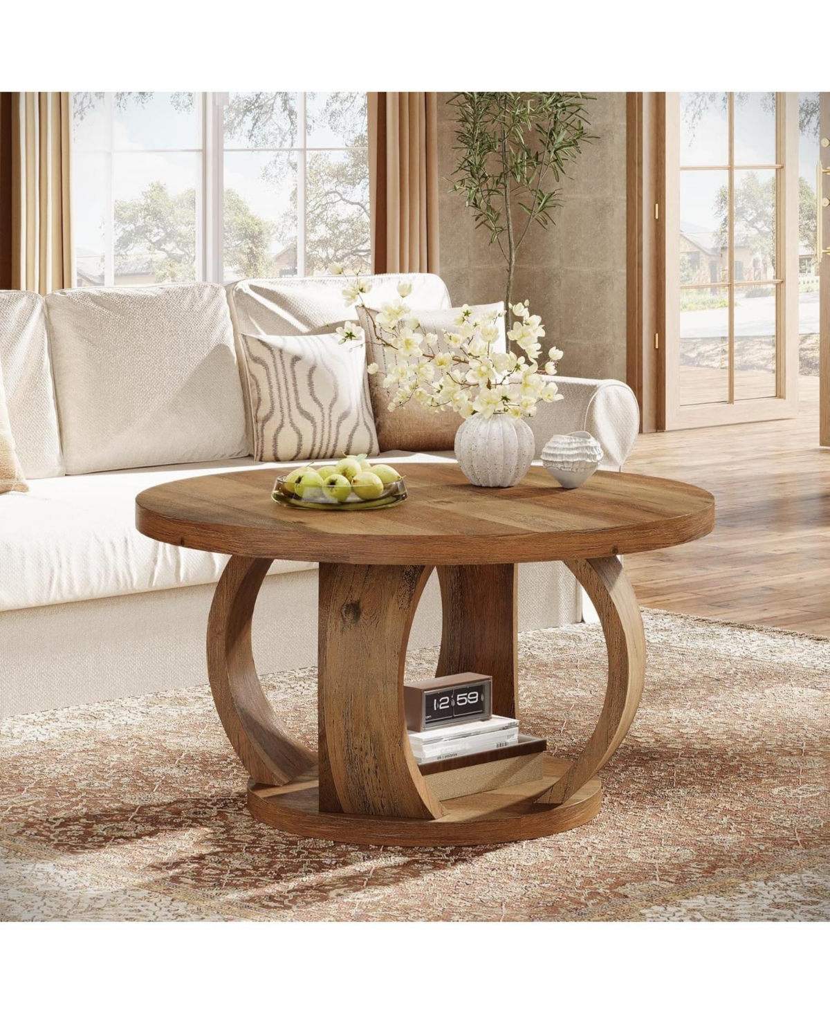 Click here for Tribesigns Round Coffee Table 2-Tier Circle Coffee... prices