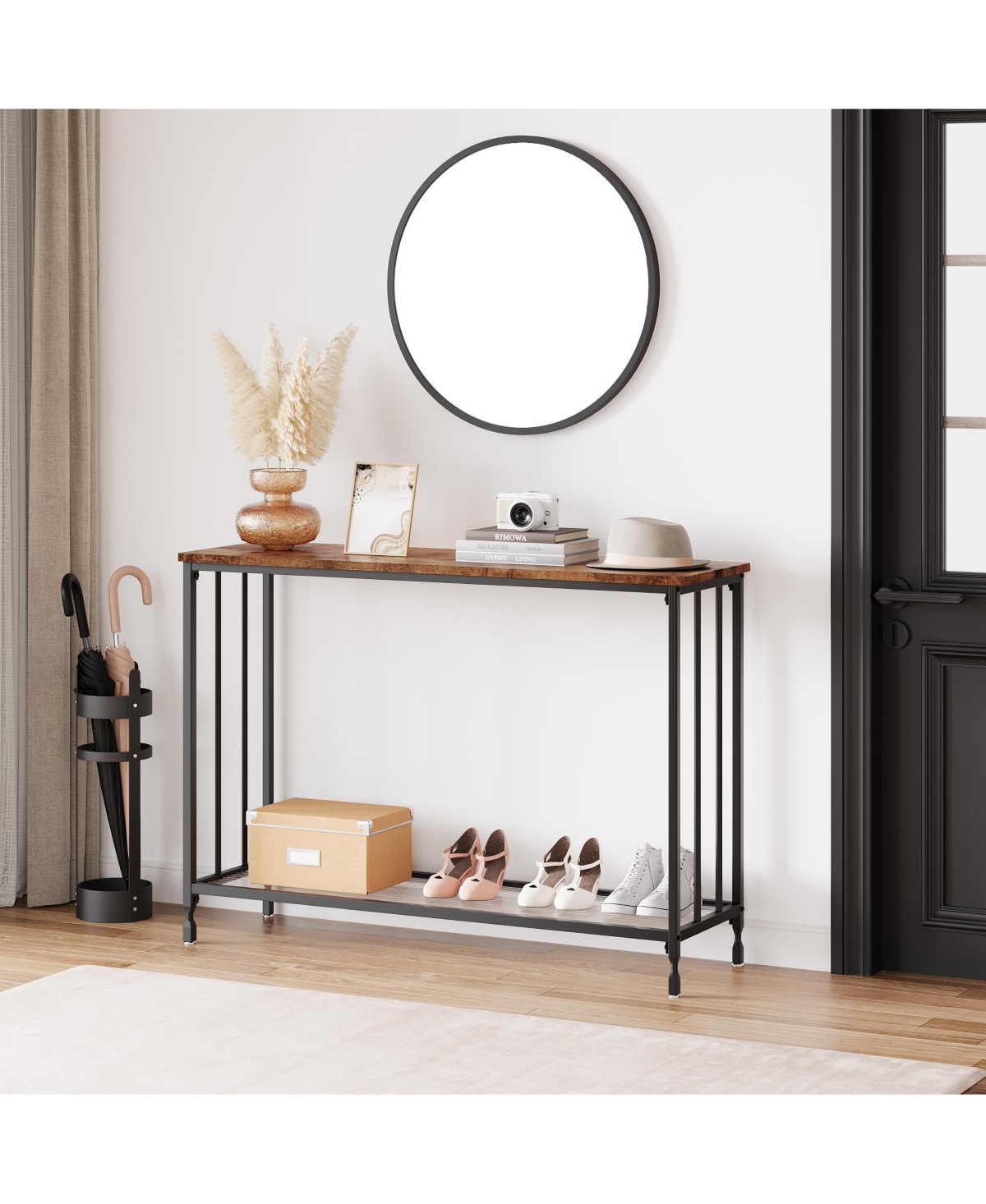 Click here for homfan Entryway Console Table -Fluted Glass Struct... prices