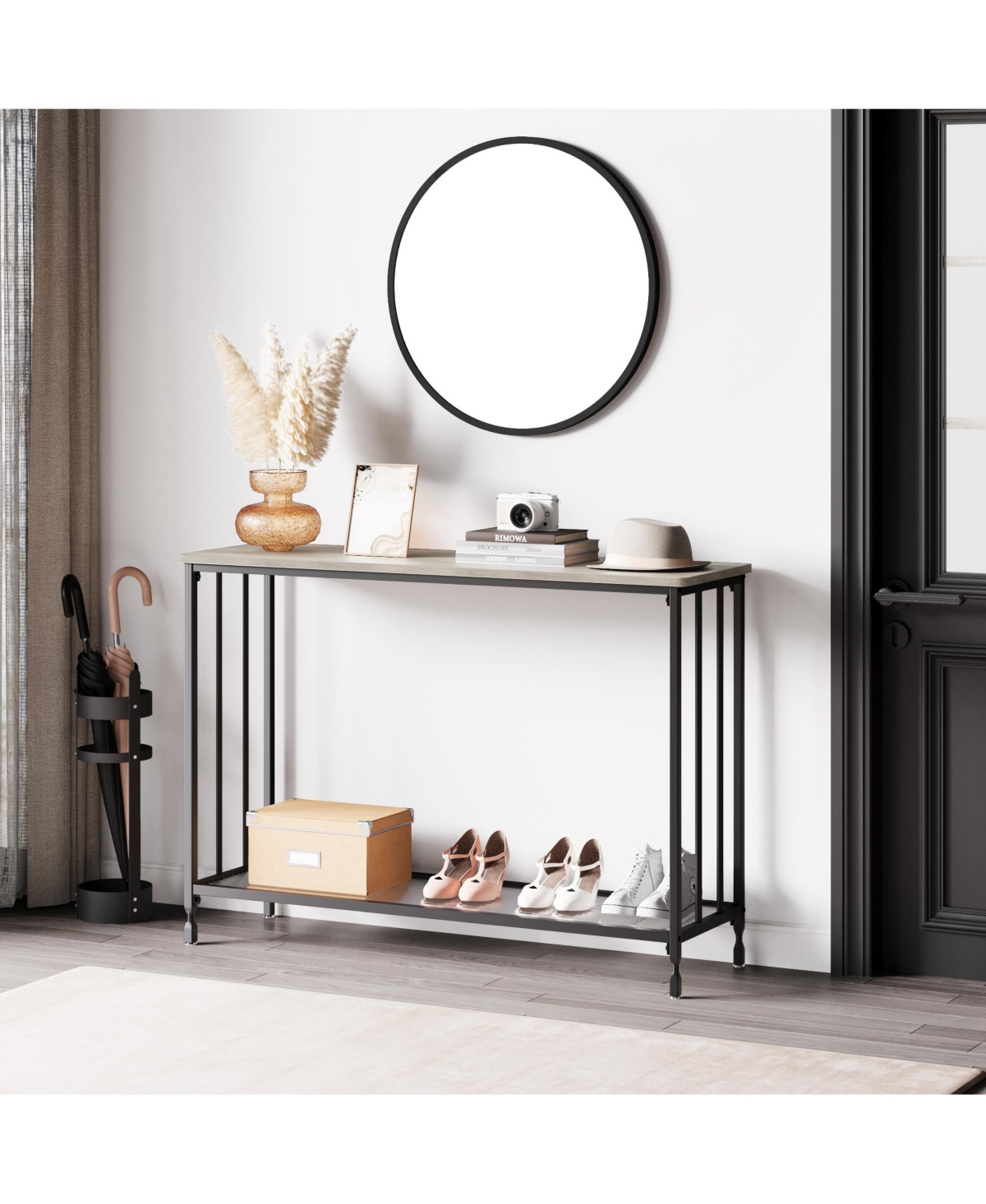 Click here for homfan Entryway Console Table -Fluted Glass Struct... prices