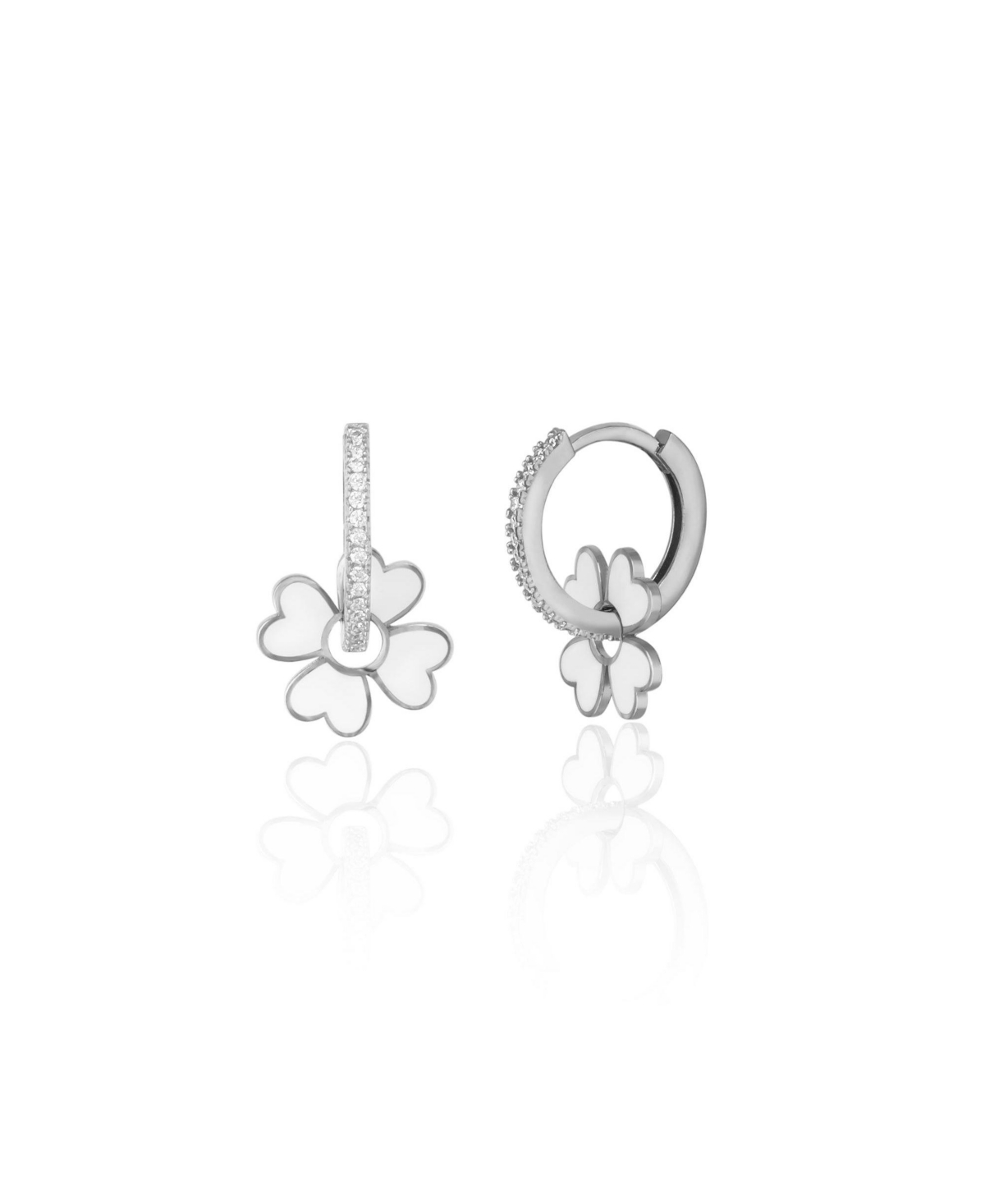 Click here for Spero London Sterling Silver Enamel Clover Earring... prices