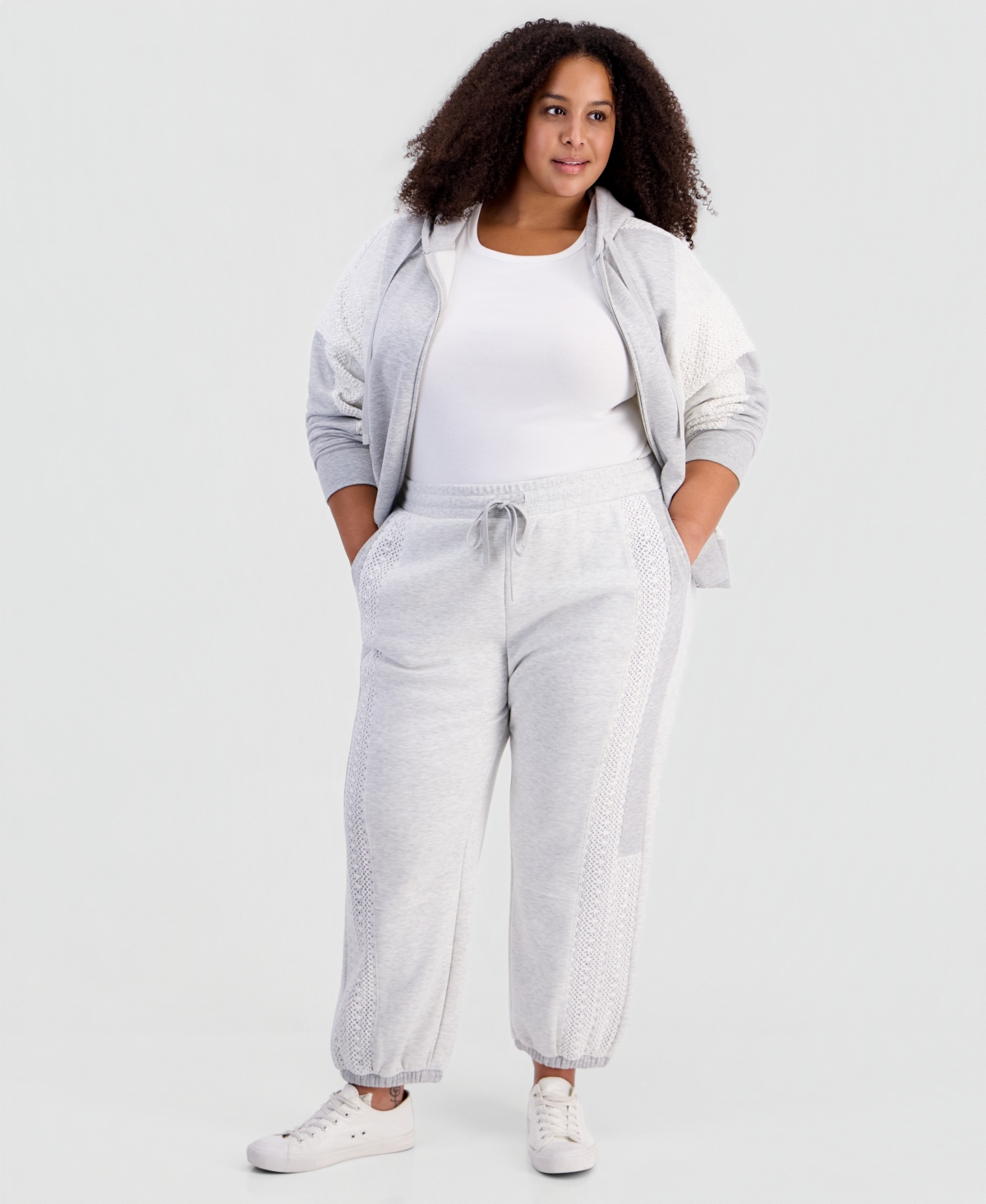 Click here for And Now This Plus Size Crochet-Fleece High-Rise Dr... prices