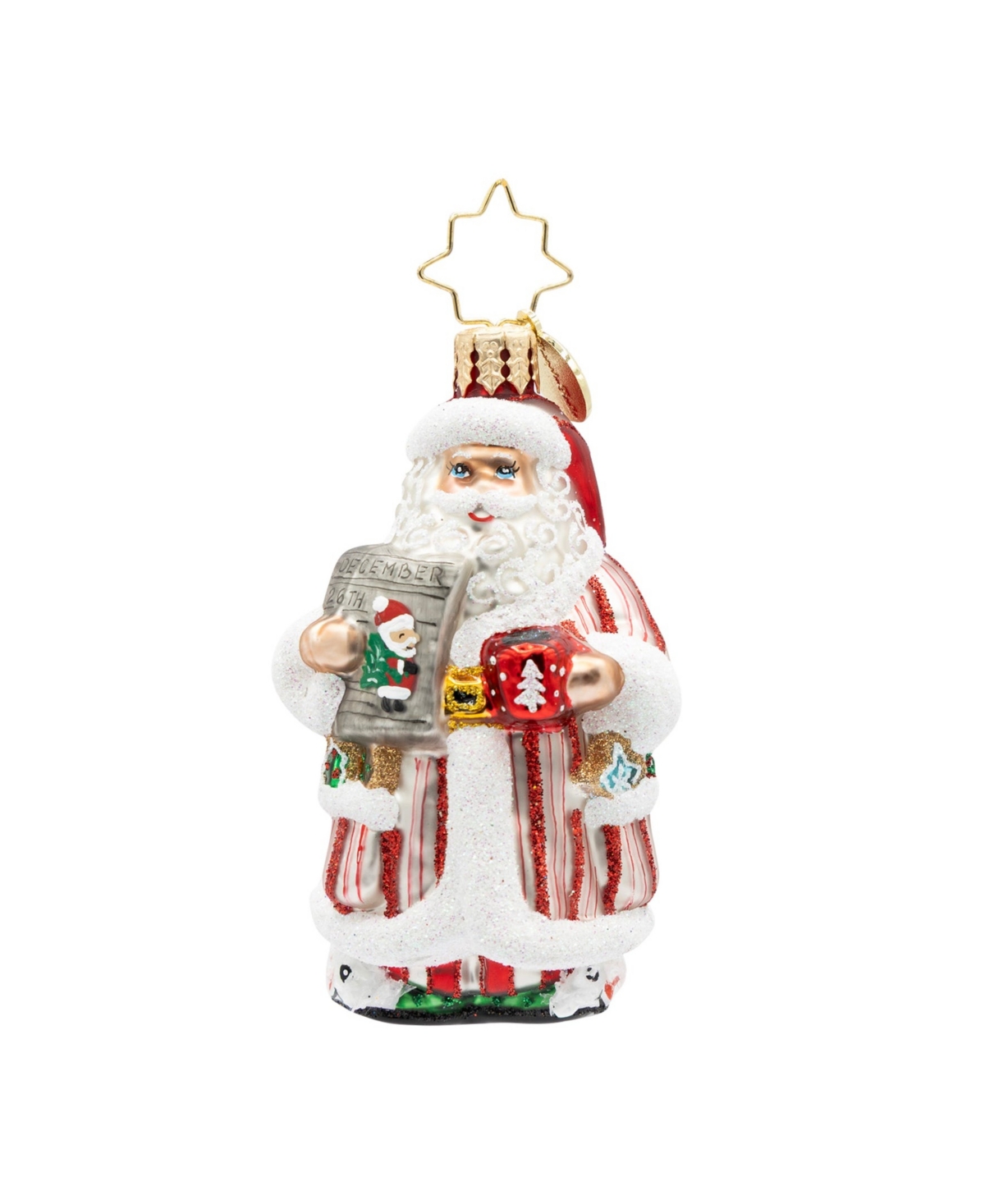 Click here for Christopher Radko 3 Santas Daily News Gem Ornament... prices