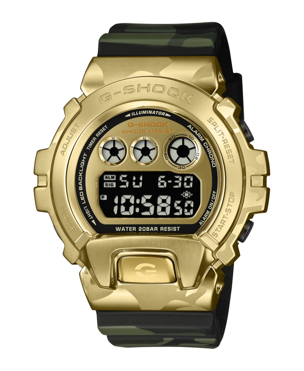 Click here for G-Shock Mens Black Camo Resin Watch 50mm - Green prices