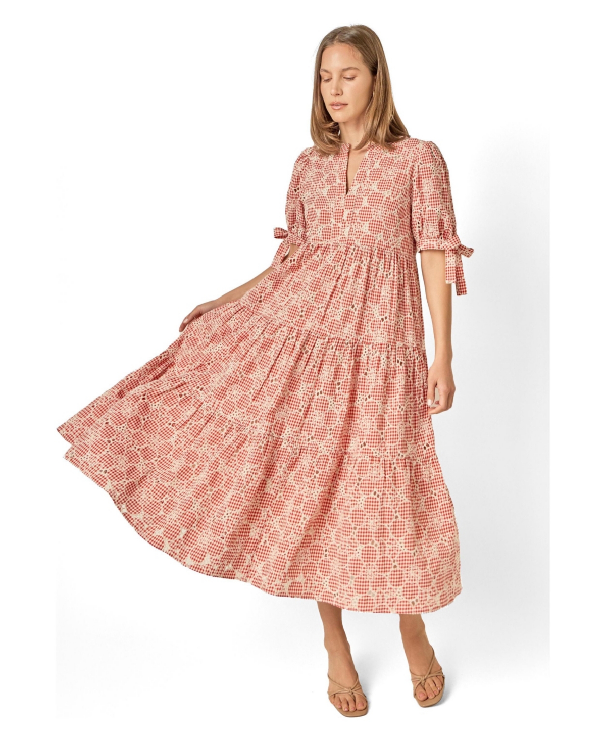 Click here for English Factory Womens Embroidered Midi Dress - Re... prices