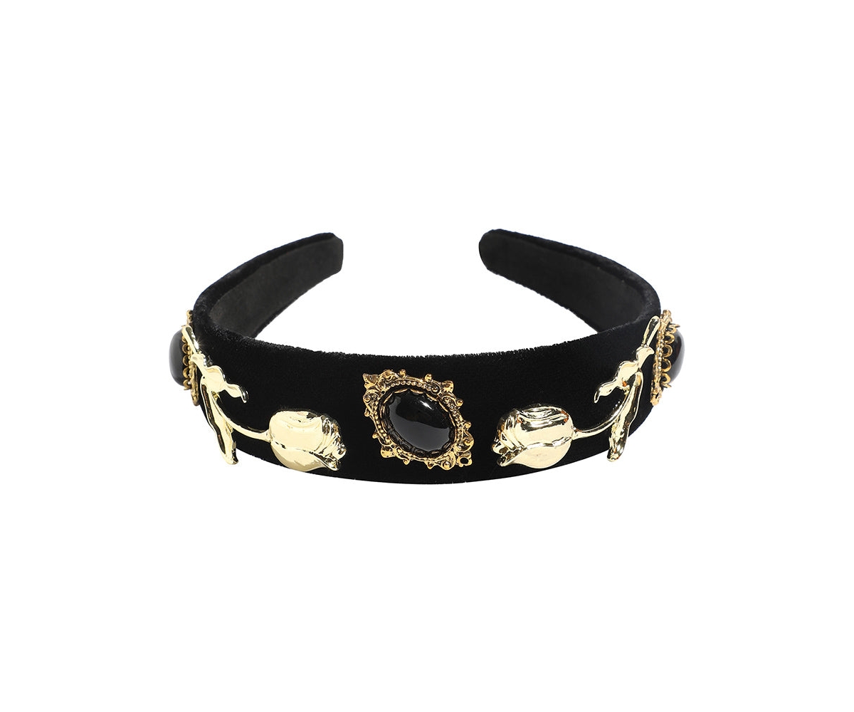 Click here for Regal Rose Hairband - Black prices